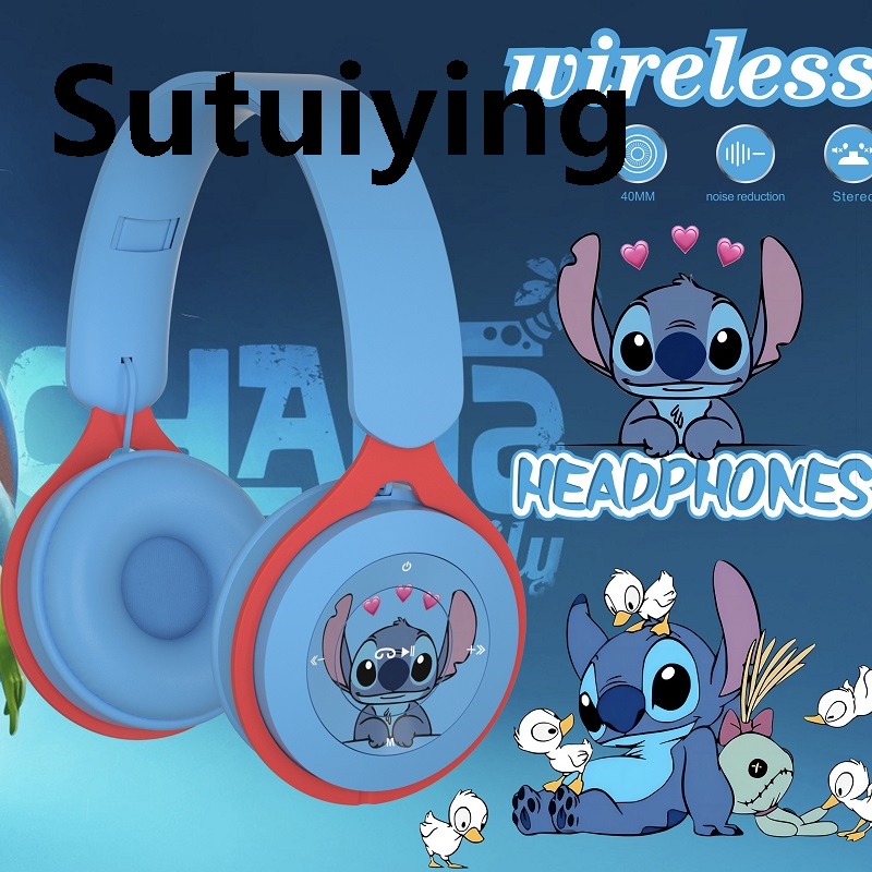 Sutuiying New Disney Stitch Headphones Bluetooth Wireless Foldable ...