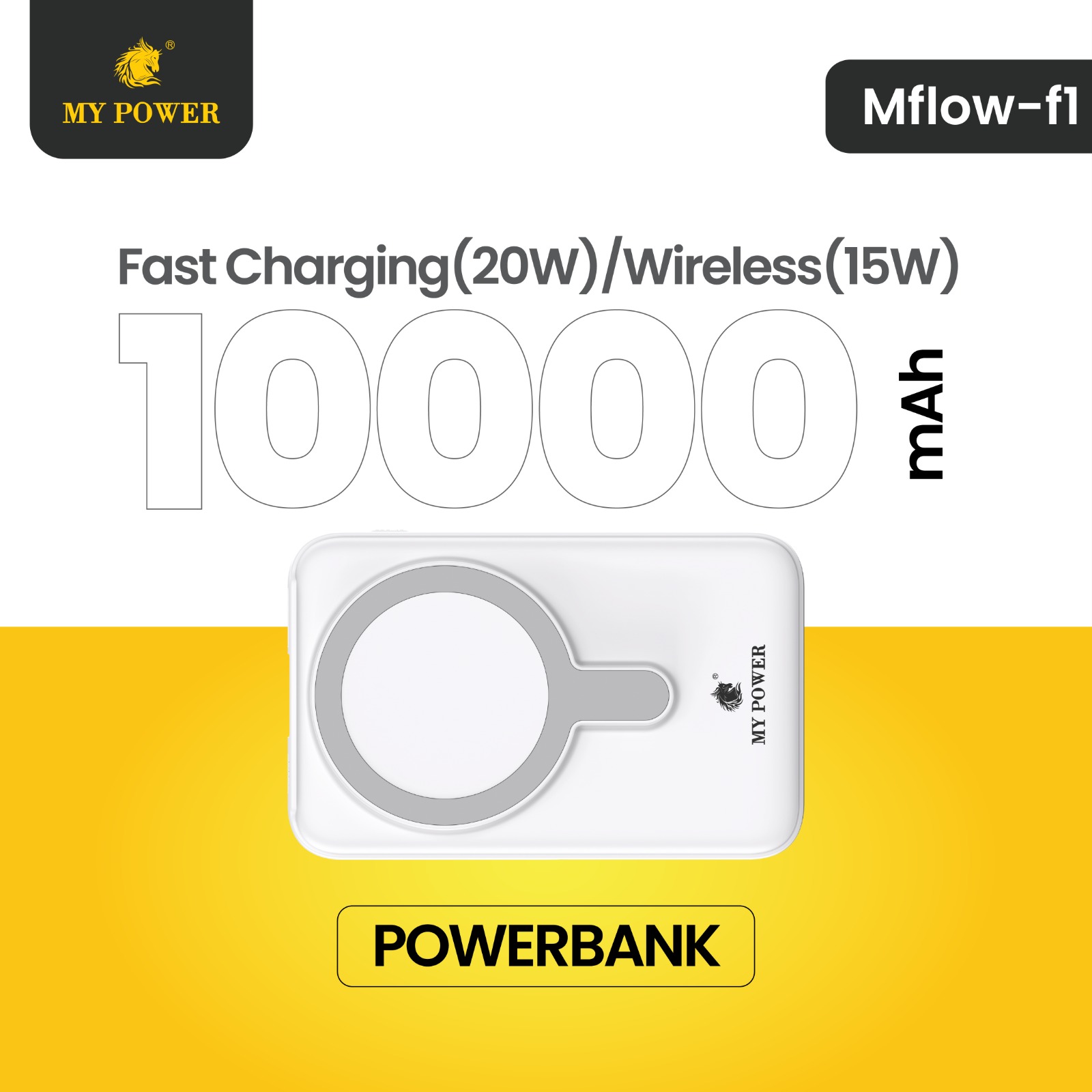 MY Power MFlow F1| 10000mAh 15W Wireless Magsafe Fast Charging Powerbank | Detachable Cable ...