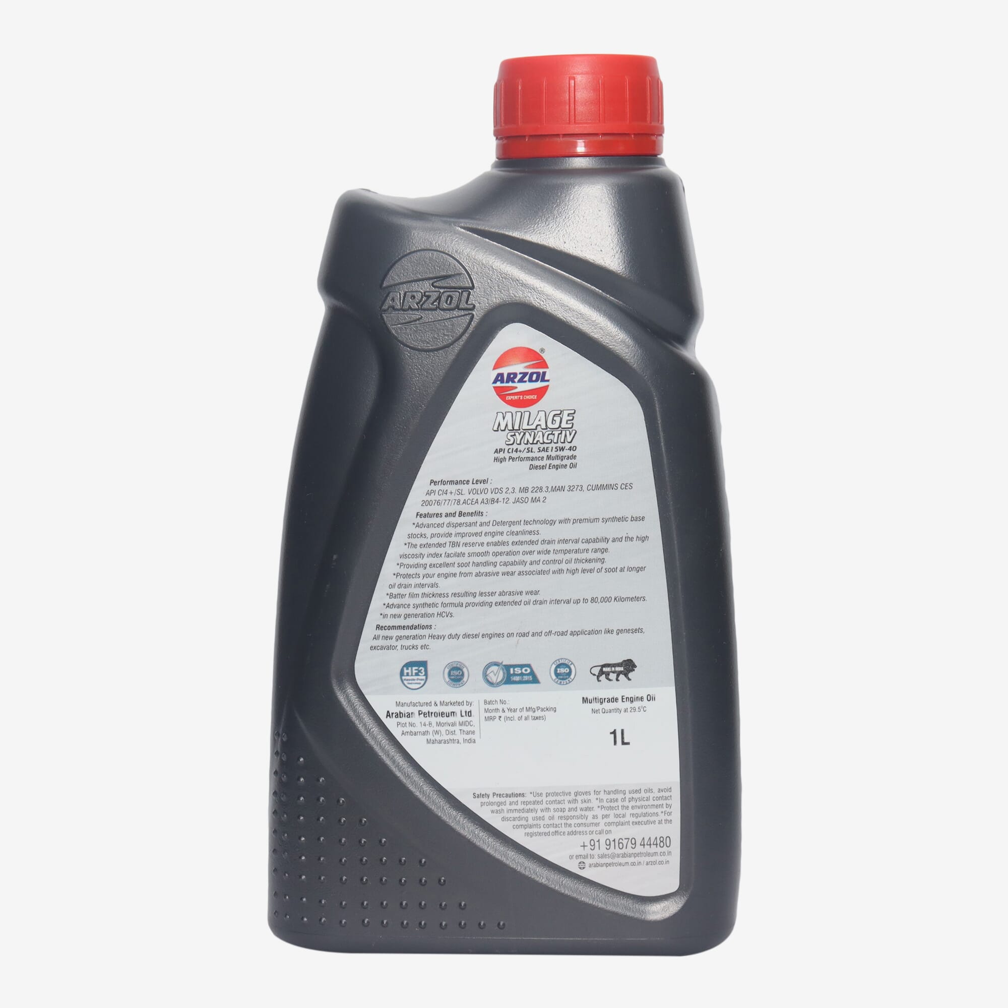 Lubricant Arzol Milage Synactiv 15W/40 (Api Ci-4 Plus) -1L | Daraz.com.np