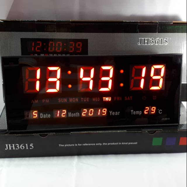 Khopo LED Digital Calendar JH3615 Digital LED Wall Clock, Length 36 cm ...