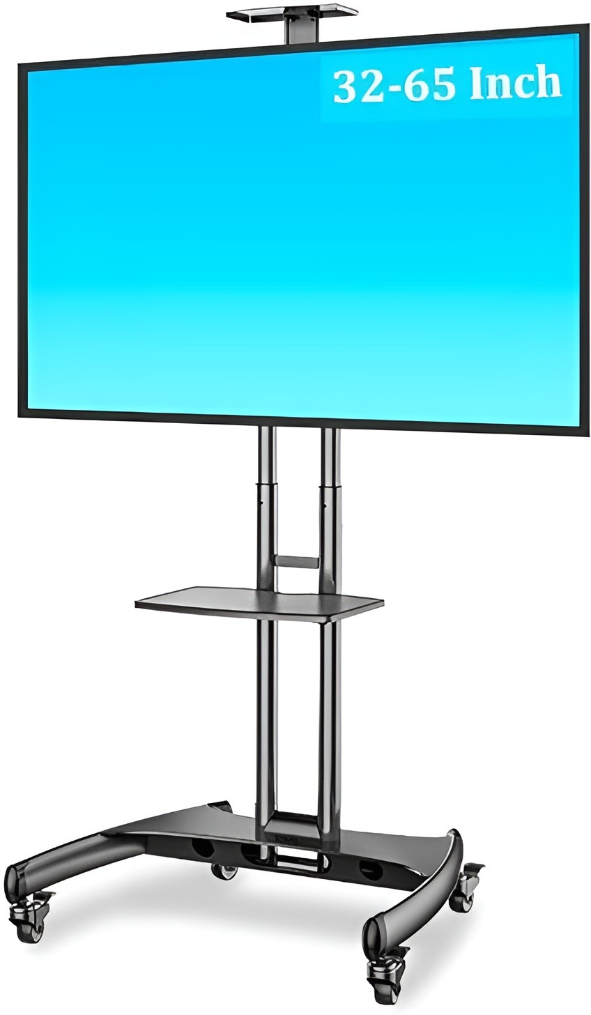 Portable TV Cart Height Adjustable - 32 To 75 Inch Mobile TV Stand With ...