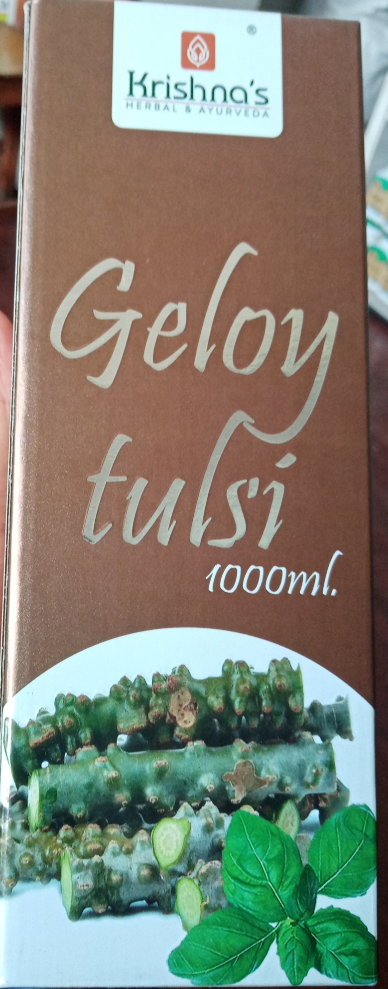 Geloy Tulsi Juice / 1000ml / Krishnas Giloy Tulsi Juice / sugar free ...