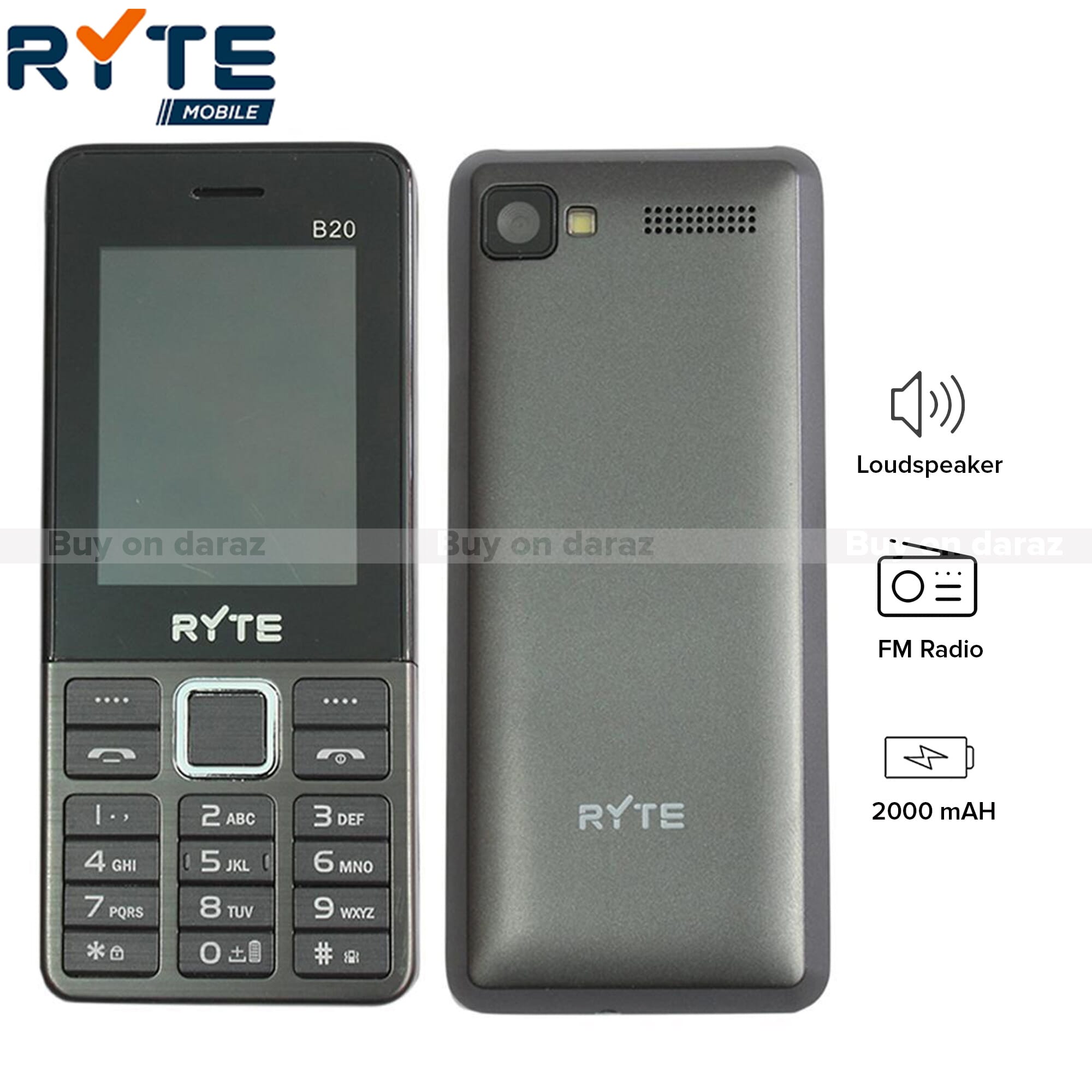 Ryte B20 [ Dual SIM, 2000 mAh Battery] 2.4 Inch Screen | Daraz.com.np