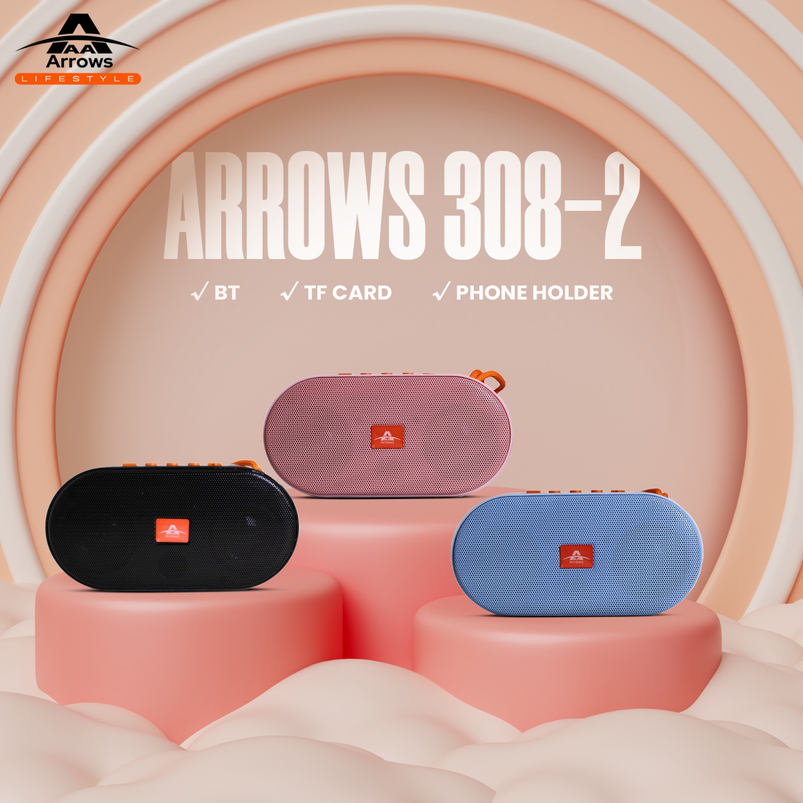 Arrows 308-2 Portable Speaker II 8 Hours Play Time II FM Radio Function ...