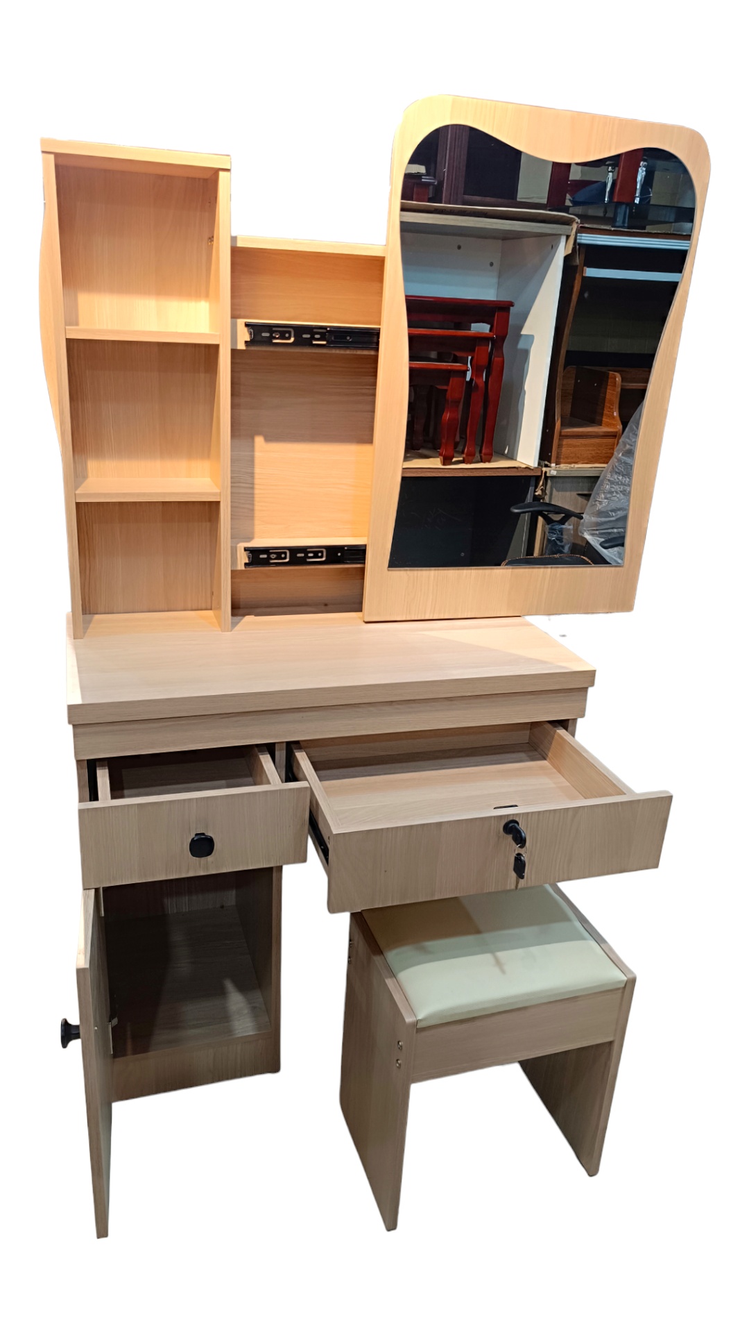 Dressing Table With Storage and Sliding Mirror | Daraz.com.np