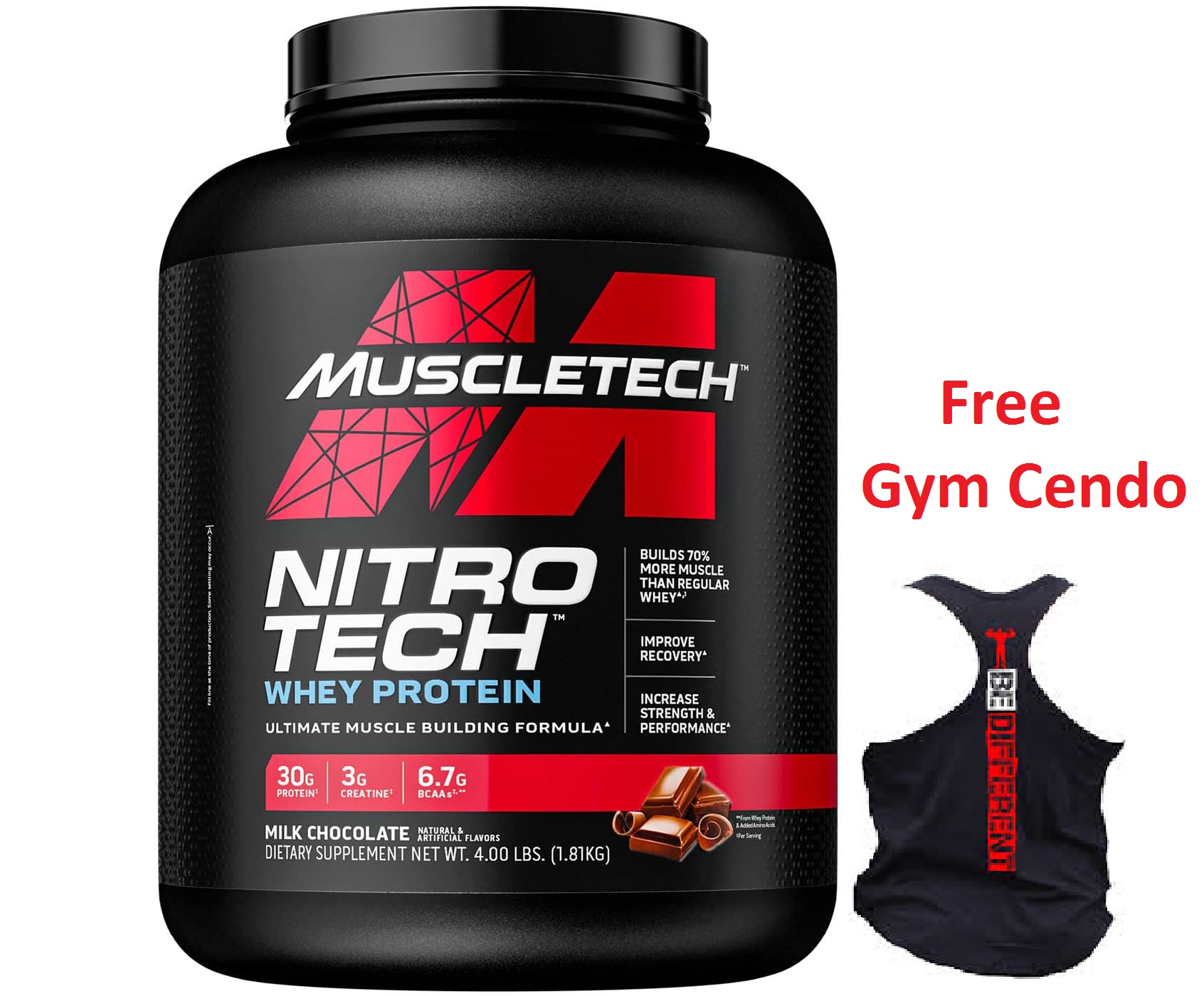 MuscleTech Nitrotech Whey Protein Powder ( 4 Lbs) Chocolate - 1.81Kg | Daraz.com.np