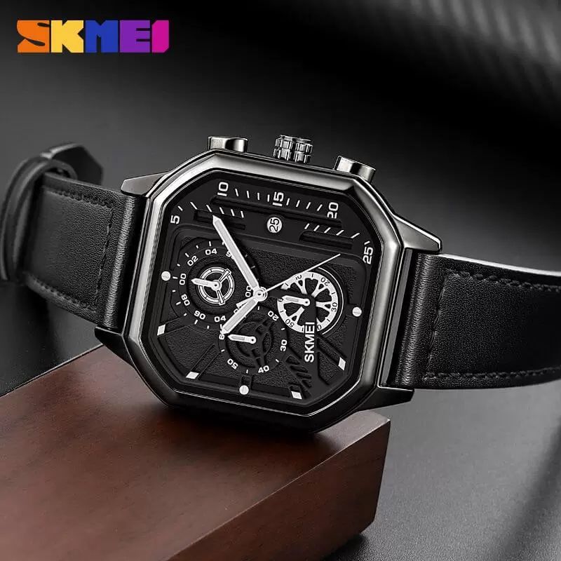 SKMEI 1963 Men's Fashion Multifunction Chronograph Square Dial Date ...