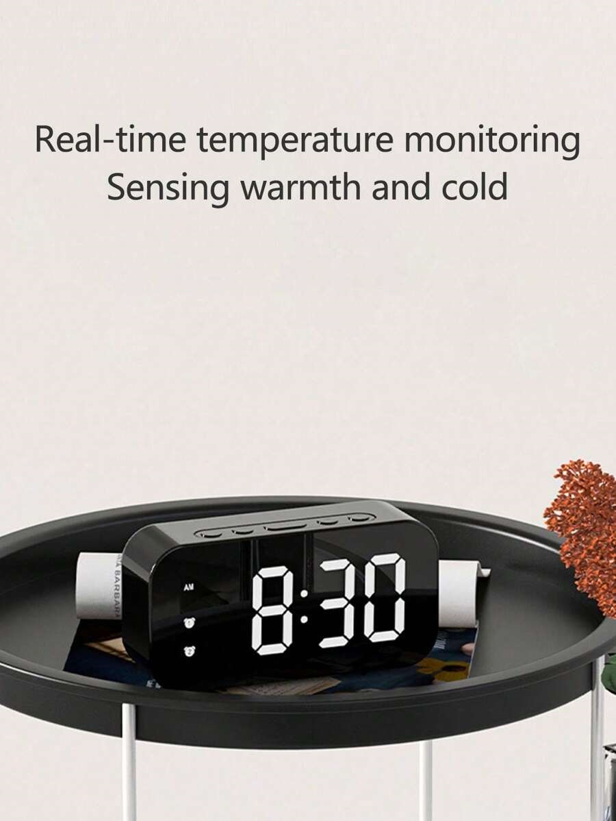 Digital Alarm Clock LED Display Portable Electronic Clocks 12/24H Dual ...