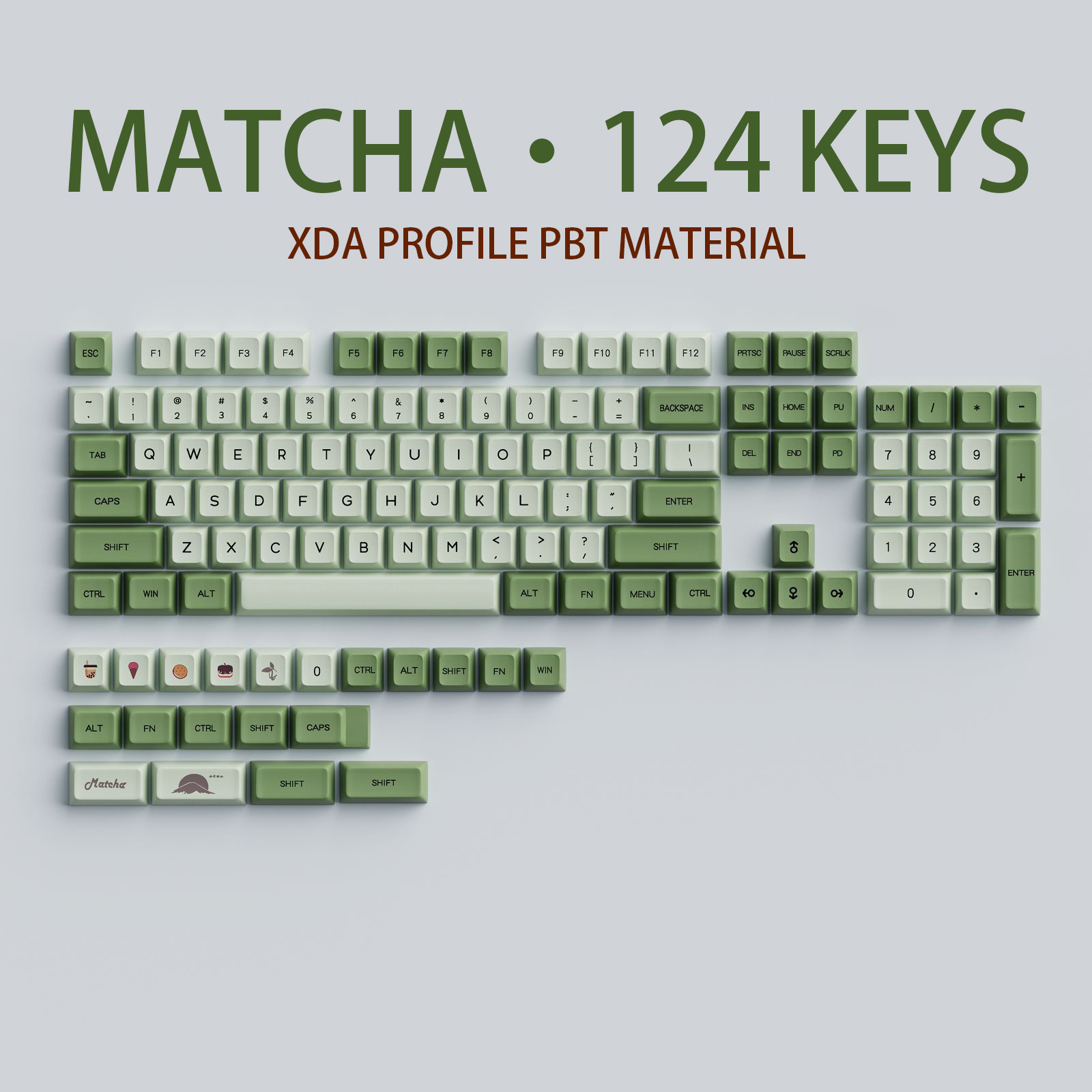 Matcha Mechanical Keyboard Keycaps - XDA Profile - PBT Double Shot ...