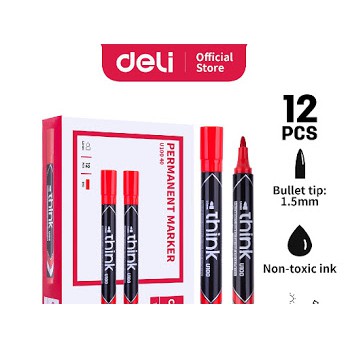 Deli Think Round Tip Permanent Marker (12 Pc Per Box ) | Daraz.com.np