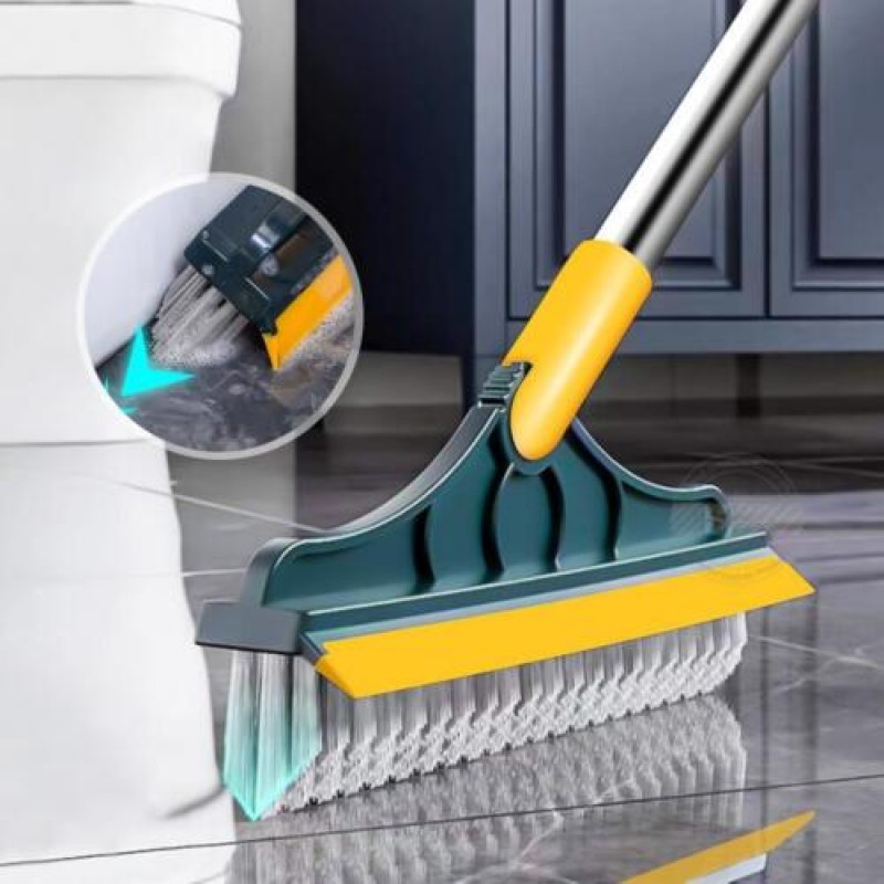 2 in 1 Floor Cleaning Scrub Brush Wiper With Long Rotatable 120 Handle Multifunction Floor Scrubber Wiper With Long Handle Daraz .np