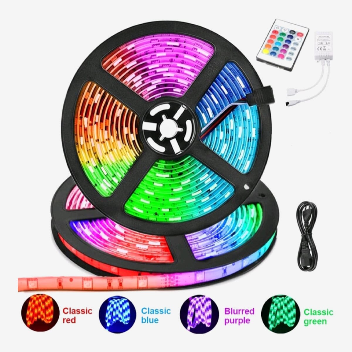 10 Meter RGB Led Strip Light With Multicolor Options With Remote Steep ...