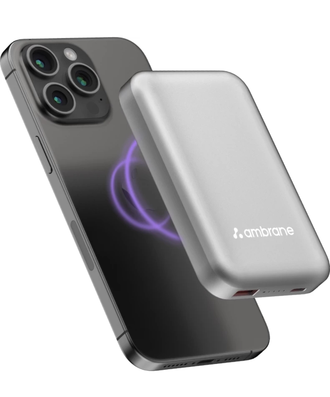 Ambrane 10000 mAh 22.5 W Wireless With MagSafe Power Bank (Purple ...