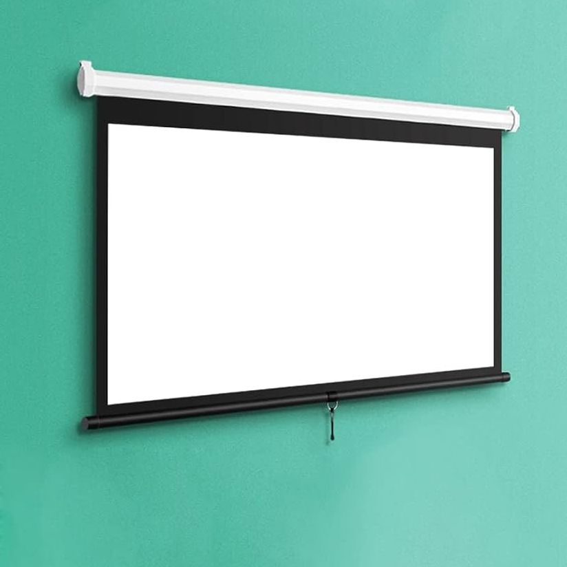 XLAB 72" Matte White Fabric Projector Screen with Wall Mount, 4:3 Ratio ...