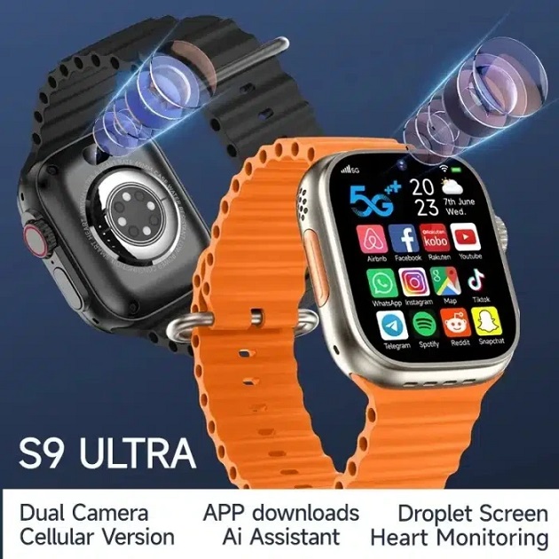 Premium S9 Ultra Smart Watch with 4G SIM Support & Dual Camera working ...