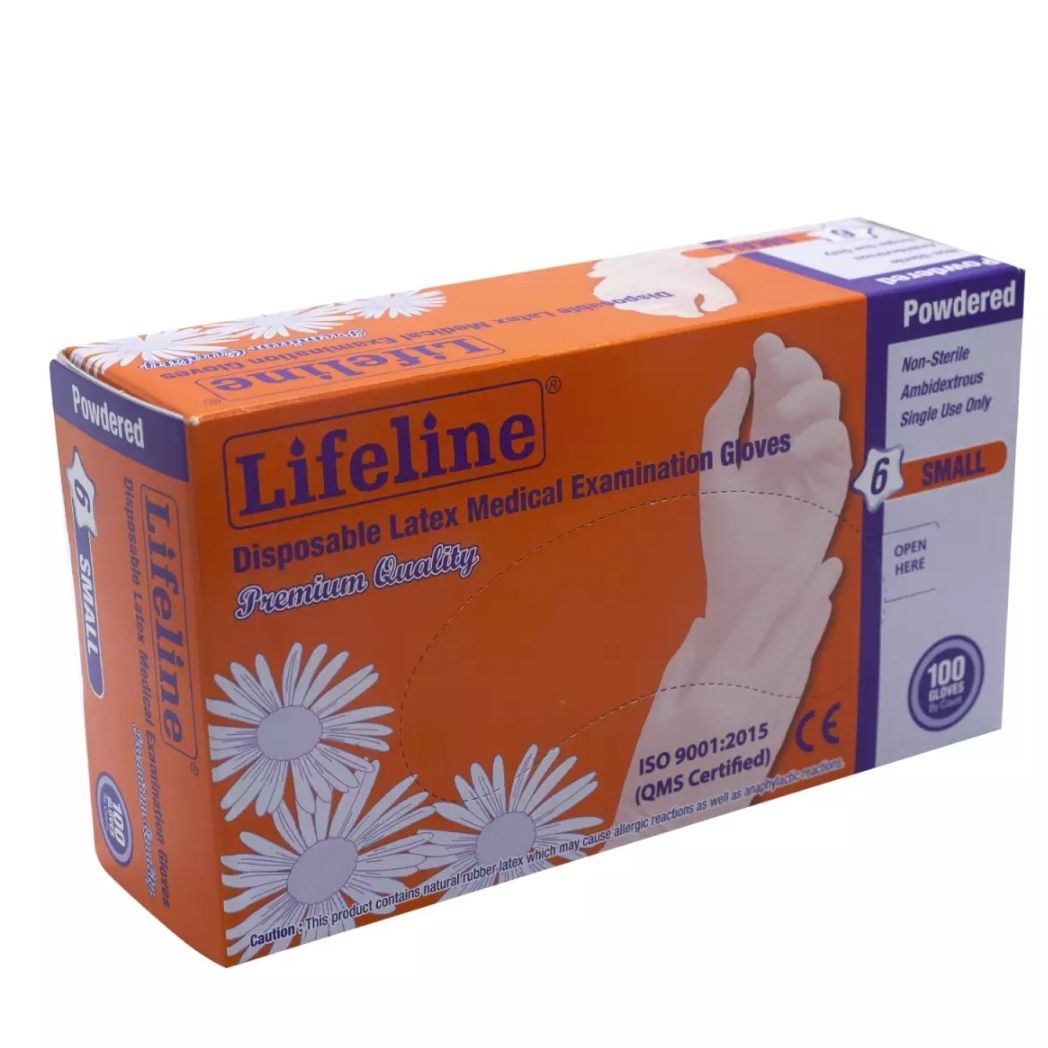 Lifeline Disposable Latex Medical Examination Gloves 100Pcs | Daraz.com.np