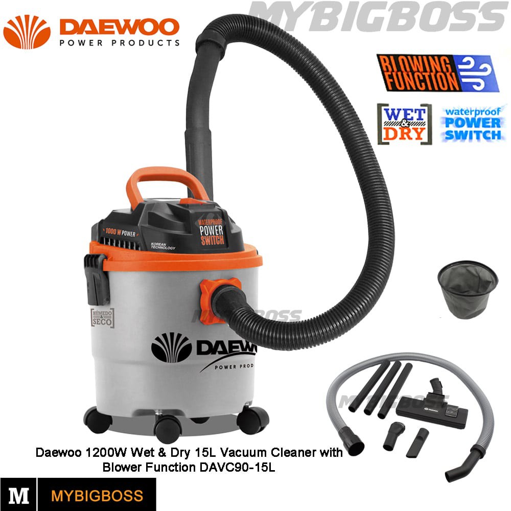 Daewoo Davcw90 150l Vacuum Cleaner Wet And Dry 1200w Universal Motor