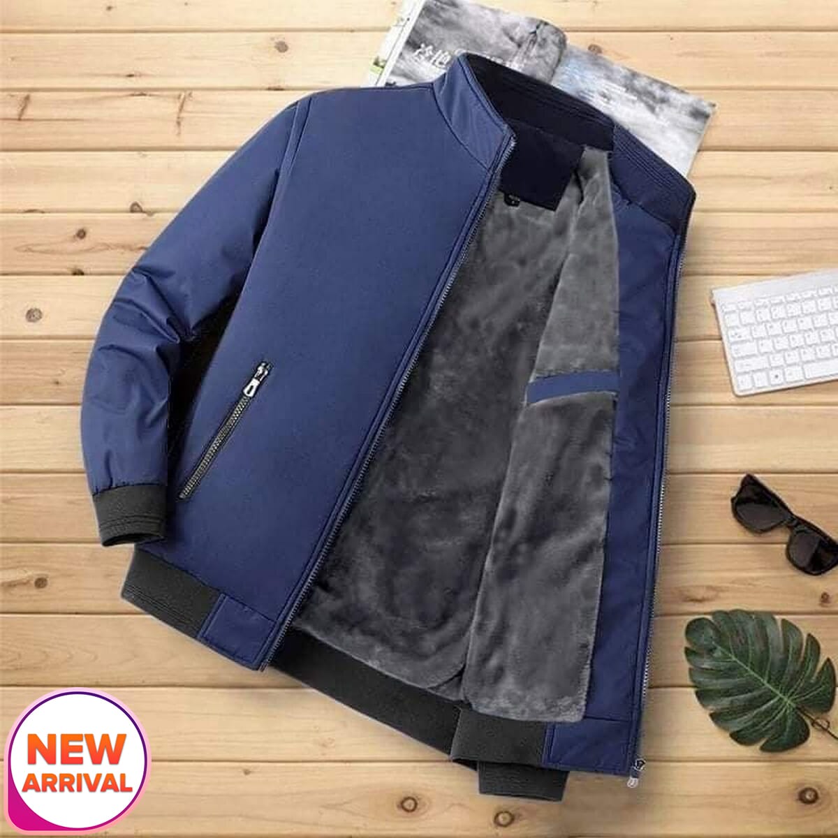 Men's Winter Inside Warm Fur Water/WindProof Casual Bomber Jacket ...