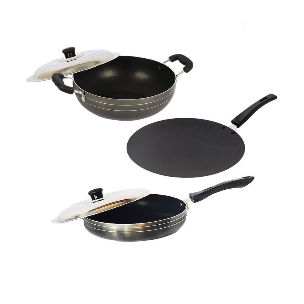 Classic Cookware Non Stick Cookware Set Of Kadai , Fry Pan And Roti ...
