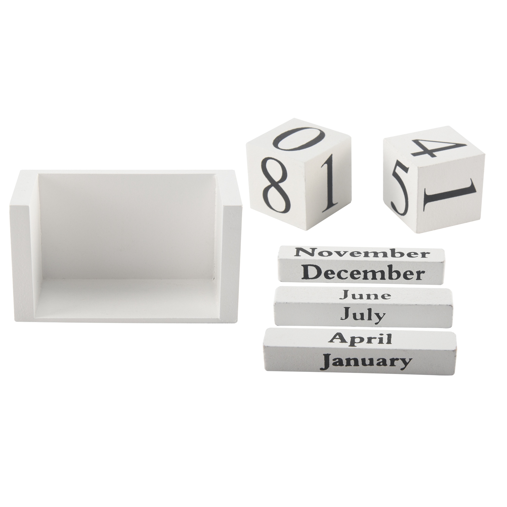 Vintage Wood Perpetual Calendar Shabby Chic Blocks Desktop Calendar ...