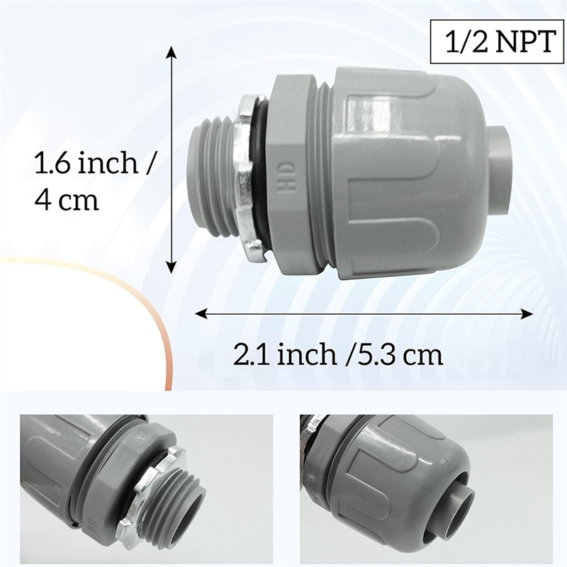 Liquid Tight Connectors - PVC Electrical Conduit Connectors - Flexible ...