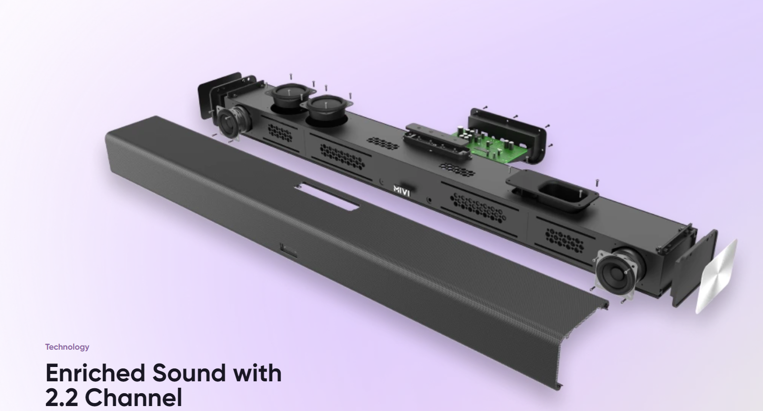 Mivi Fort S100 With 2 Inbuilt Subwoofers100W Bluetooth Soundbar Speaker ...