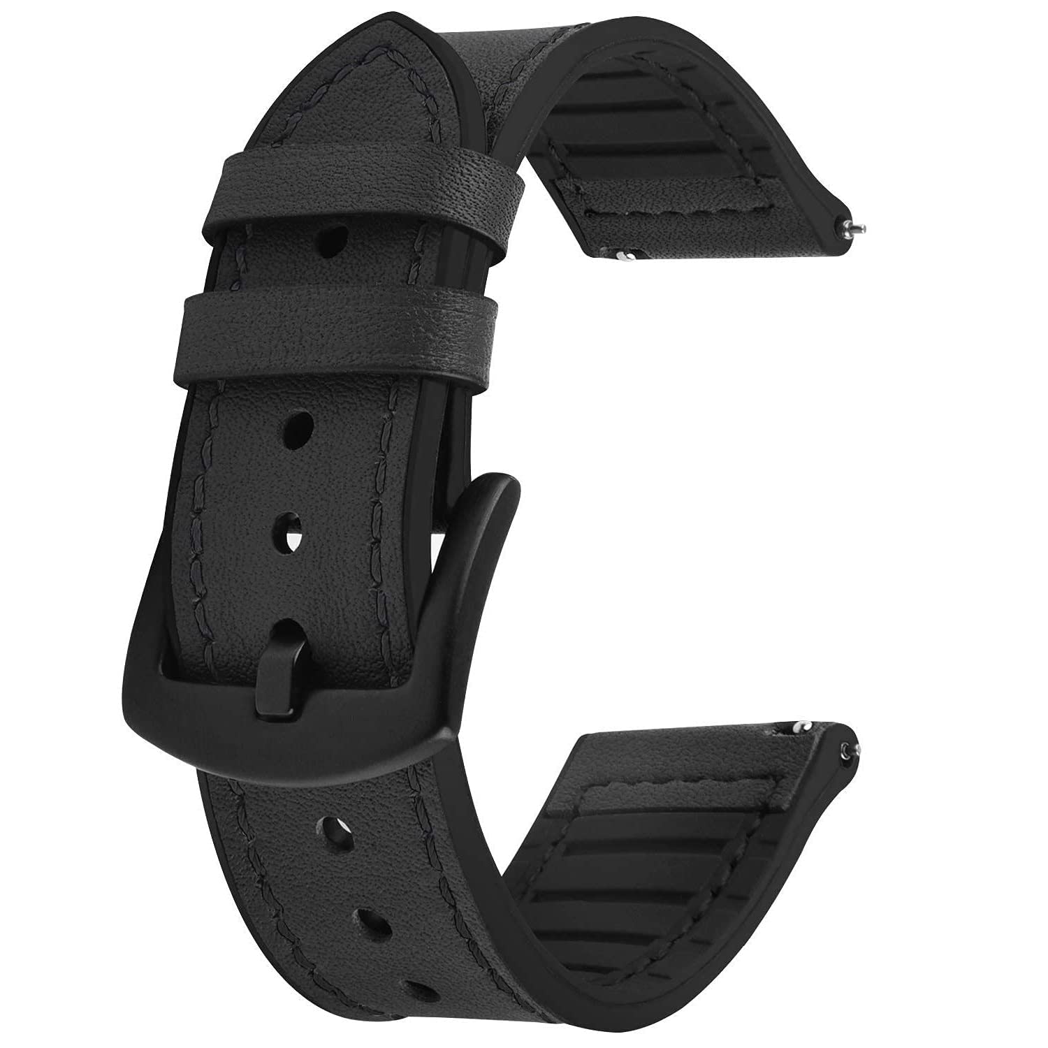 20mm, Rubber Leather Silicone Hybrid Watch Strap | Daraz.com.np