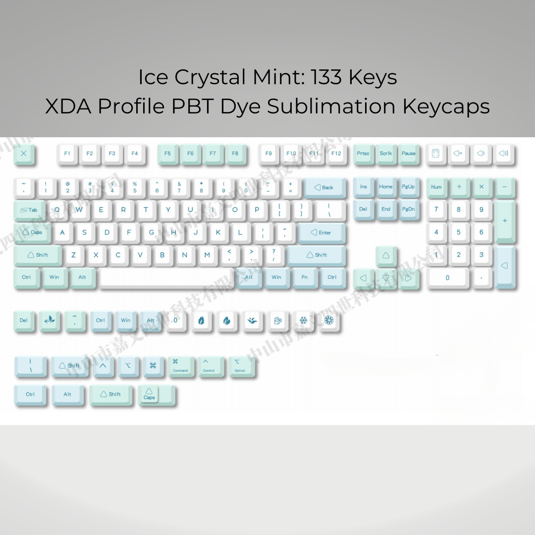 Ice Crystal Mint Mechanical Keyboard Keycaps - XDA Profile - PBT Double ...