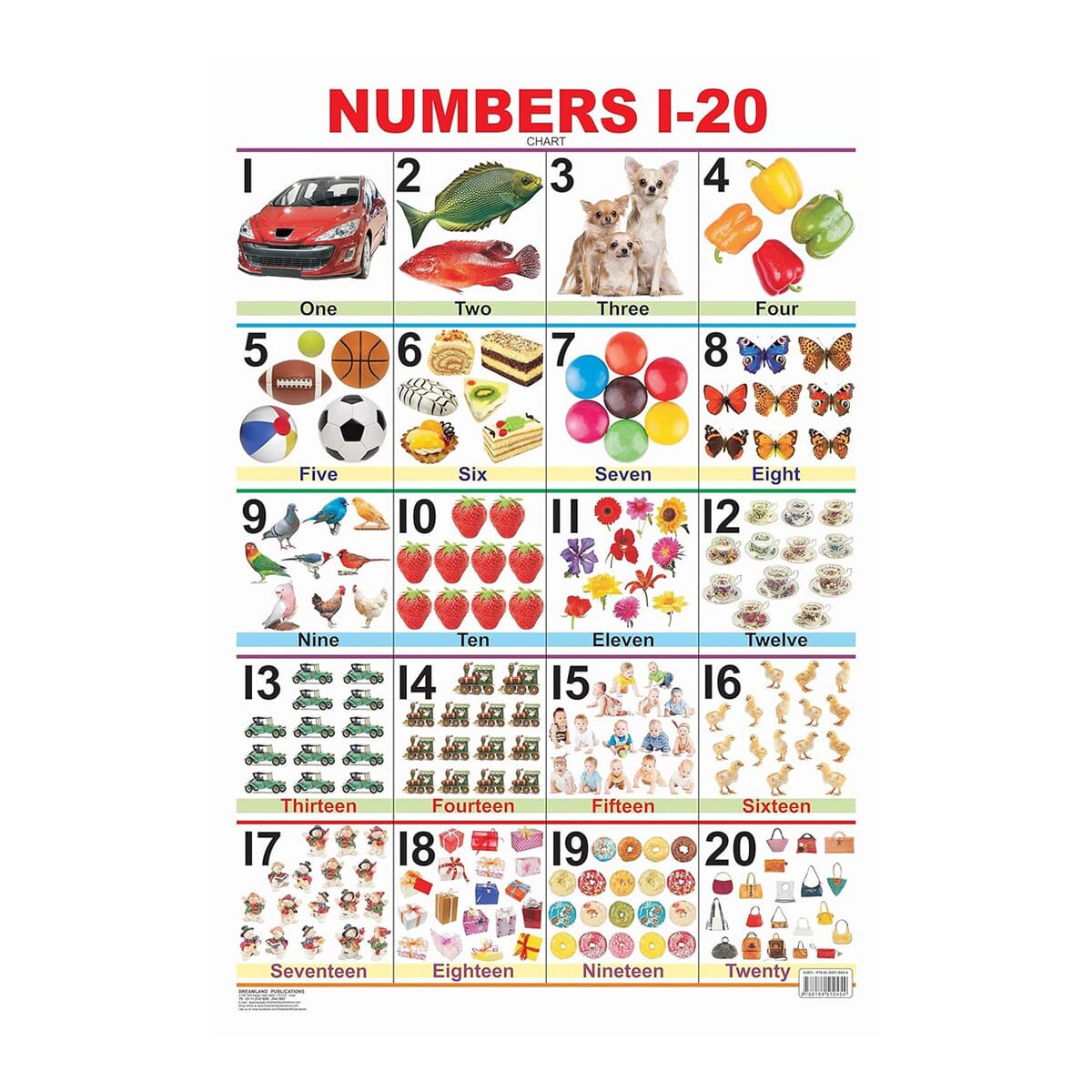 Dreamland Numbers 1-20 Educational Wall Chart | Daraz.com.np