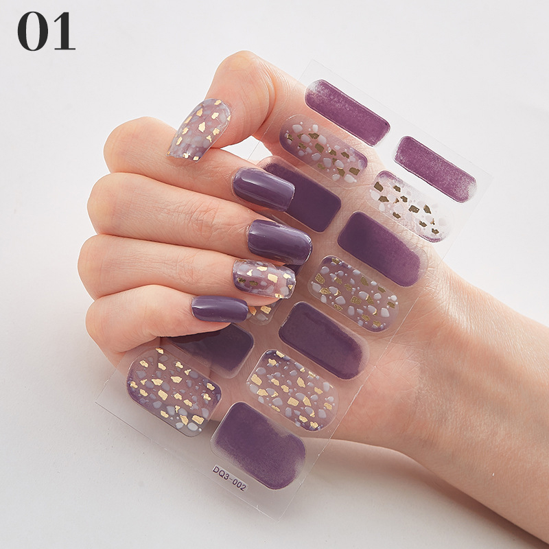 Gel Nail Polish Strips Semi Cured Gel Nail Stickers Wraps Multiple ...