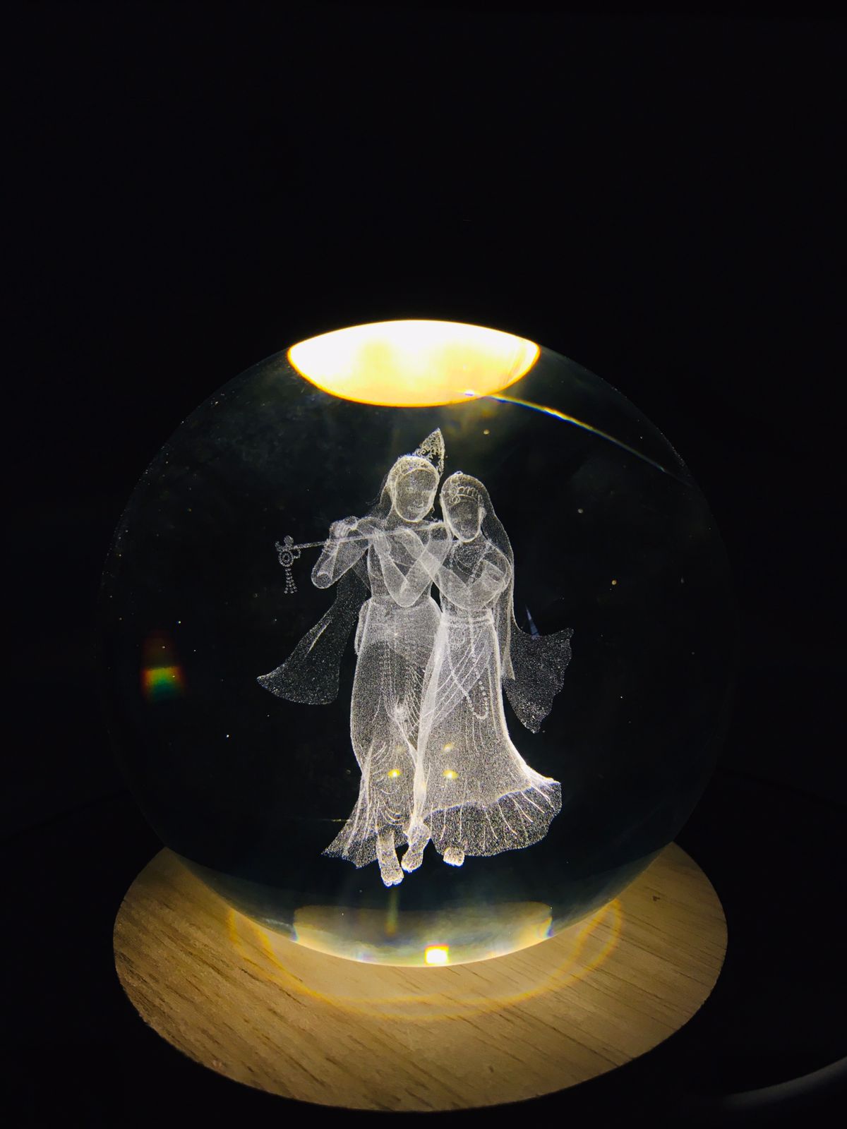 3D Decor Crystal Ball LED Night Light - Radha Krishna | Daraz.com.np