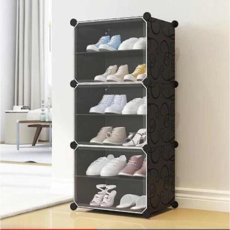 Diy 1 X 6 Cube Shoe Rack Wardrobe Box Storage Closet Organizer Cabinet ...