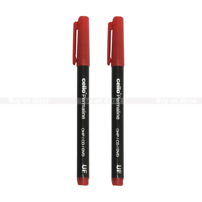 Cello Permaline Ultra Fine Permanent Pen UF ( Red ) ( Set Of 2 ...