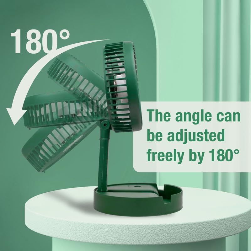 Portable Folding Rechargeable Standing Pedestal USB Fan, 3 Speeds, for ...