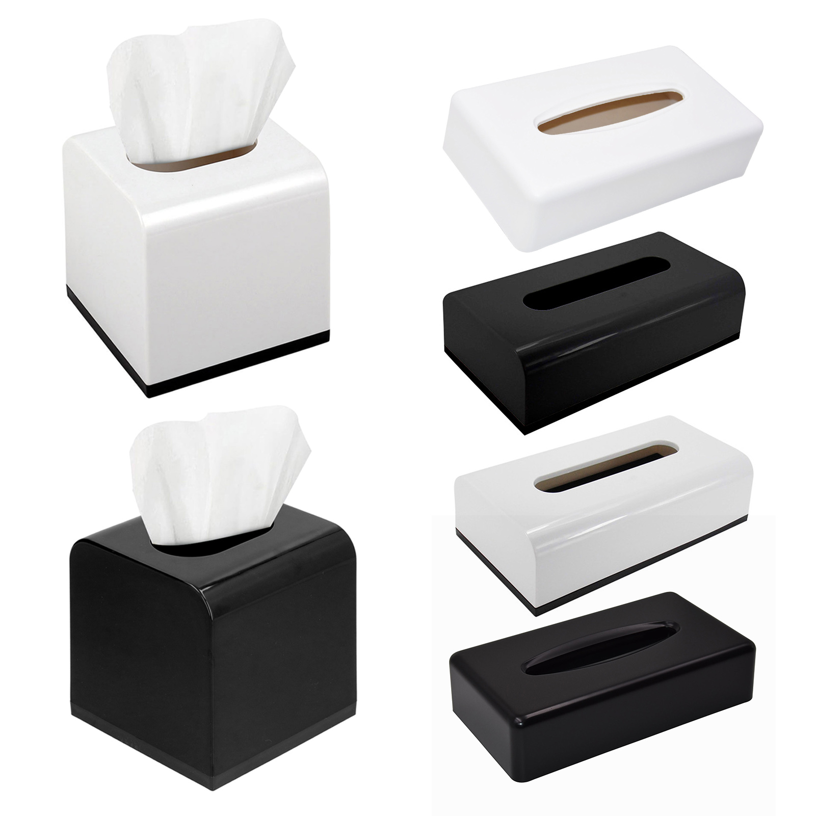 Oufeiton Easy Fill Tissue Container Modern Cube Tissue Box Holder ...