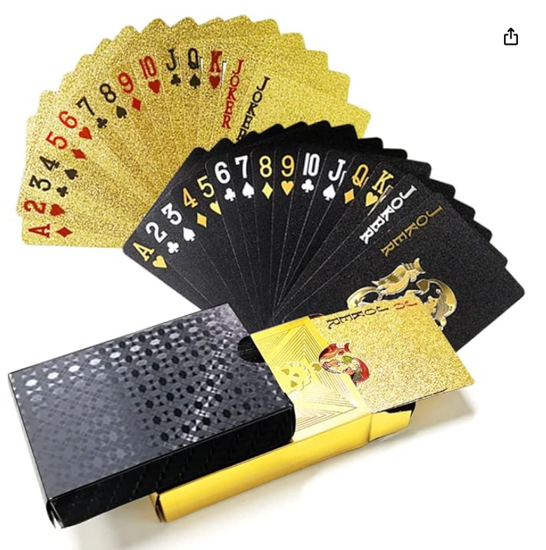 24K Gold & Silver Plastic Waterproof Playing Cards [ Gold / Silver ...