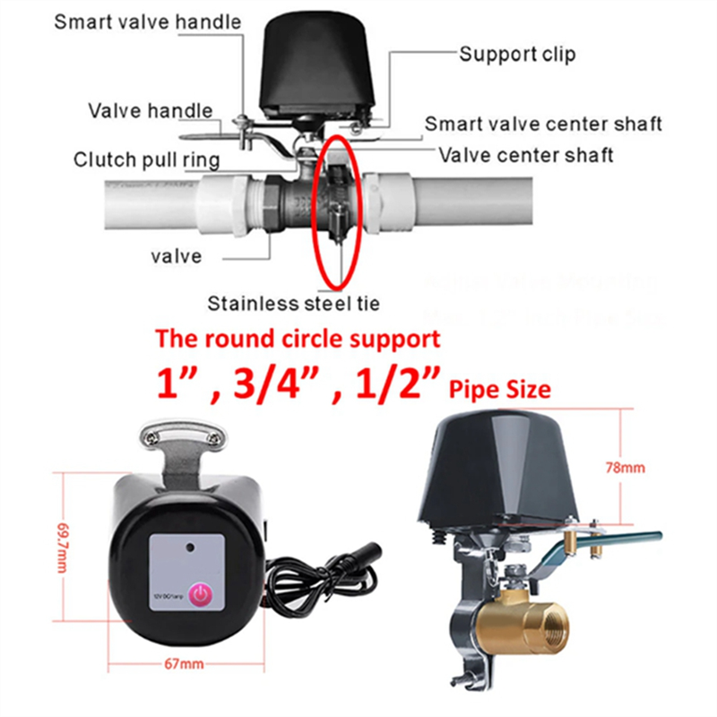 Tuya Smart Zigbee 3.0 Water Valve Gas Valve Mechanical Valve Switch ...