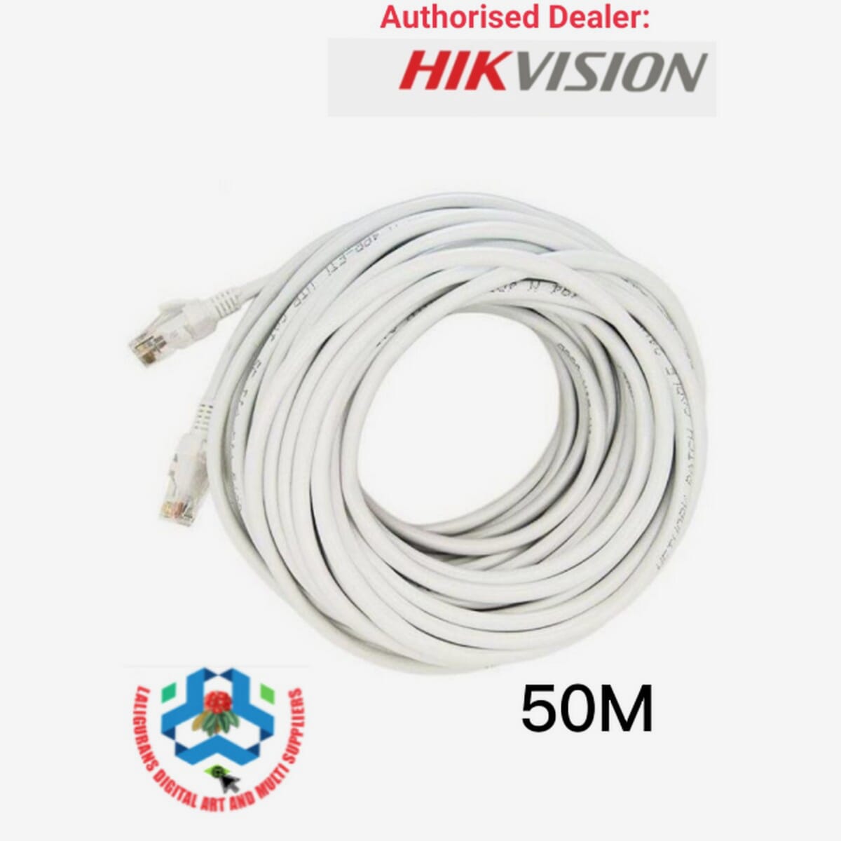 Hikvision CAT6 CCA UTP Network 0.565mm Cable 50M With RJ45 Fitted ...