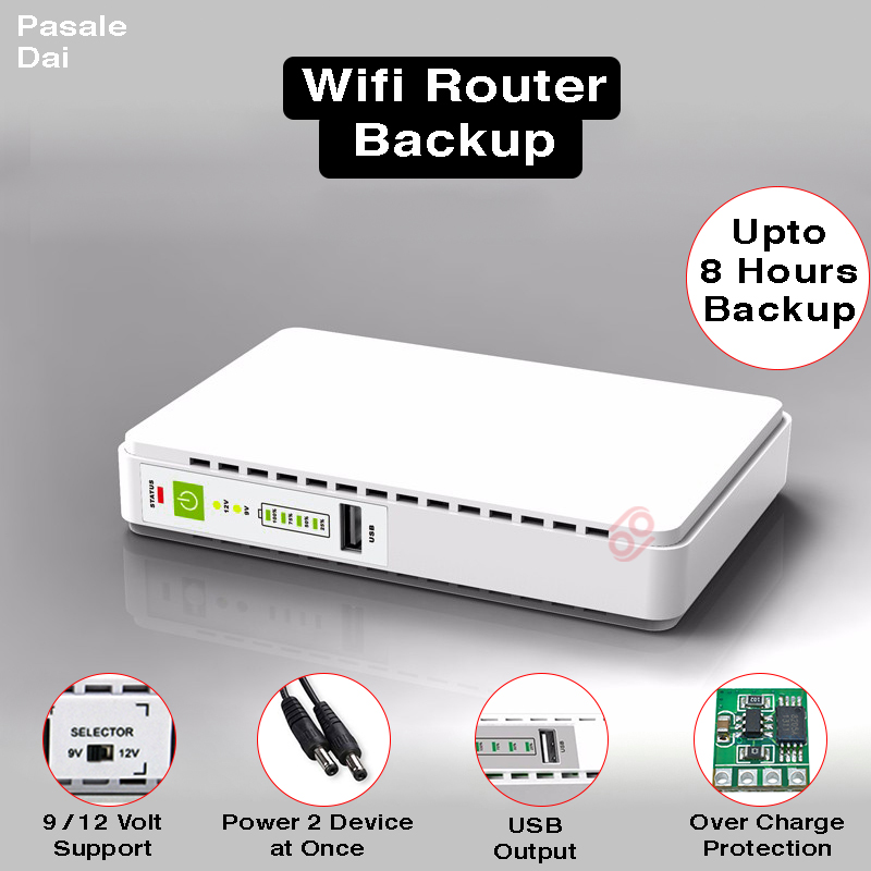 Router Backup Upto 8 Hours Mini Portable Modem Router UPS Poe Dc Wifi ...