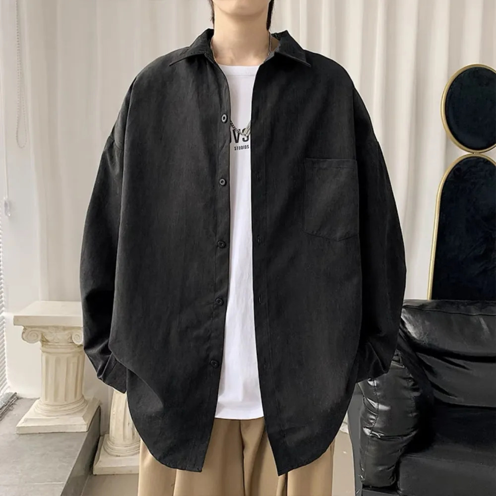 I Instyle Nepal I C26 Basic Plain Over Size Front Single Pocket Shirt ...