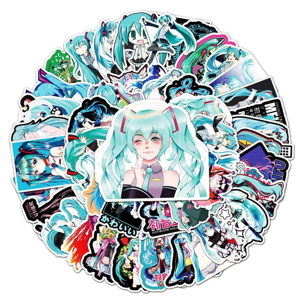 Artsy Home 25/50 Pcs Cartoon Chibi Cute Miku Stickers for Laptops ...