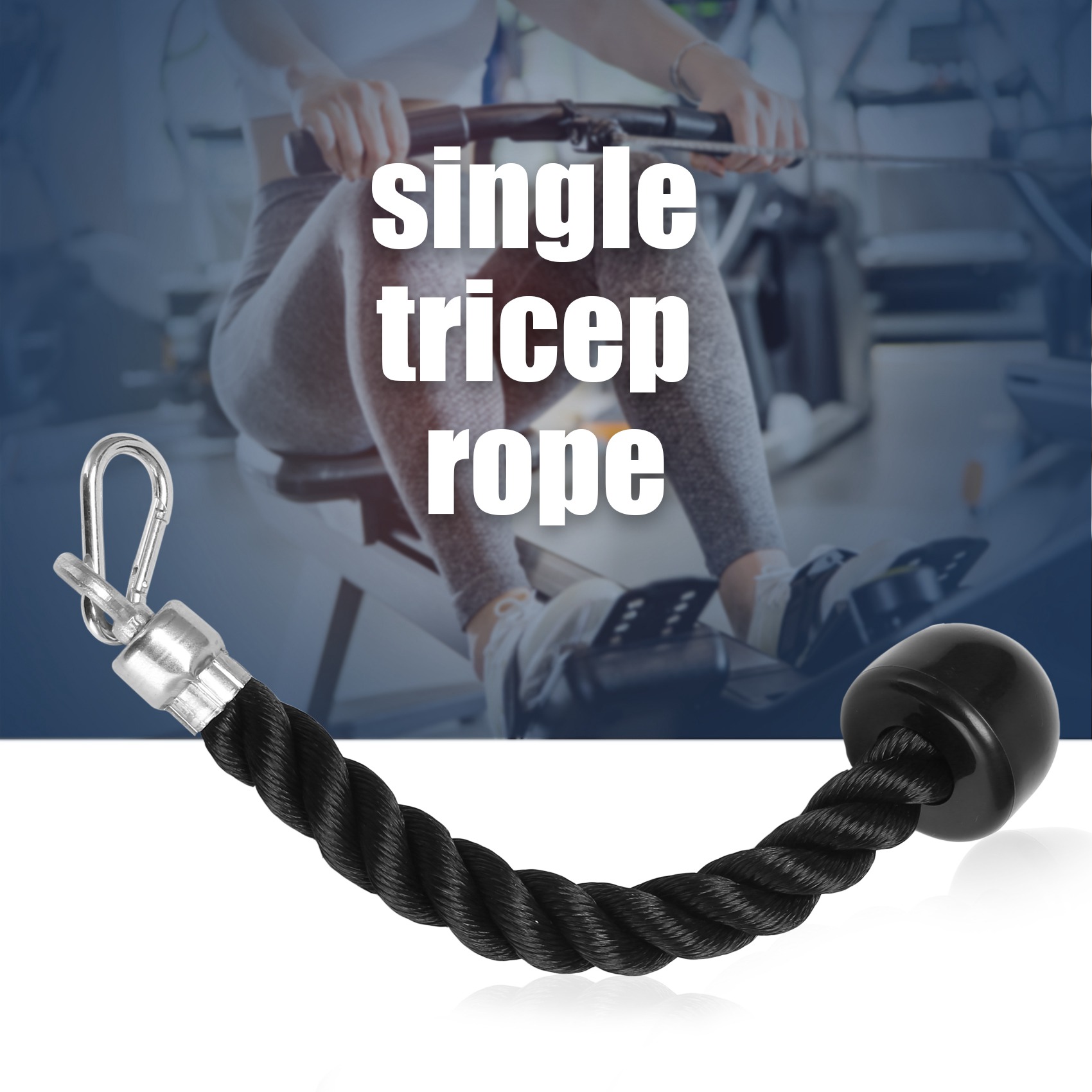 Heavy Duty Tricep Pull Down Single Rope with Snap Hook, Fitness ...