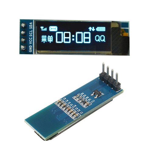 0.91" OLED IIC I2C SPI 128x32 White/Blue LCD Display Module GND VCC SCL ...