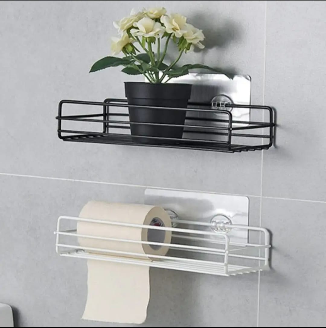Self-Adhesive GI-Steel Bathroom Shelf-Multipurpose Rack | Daraz.com.np
