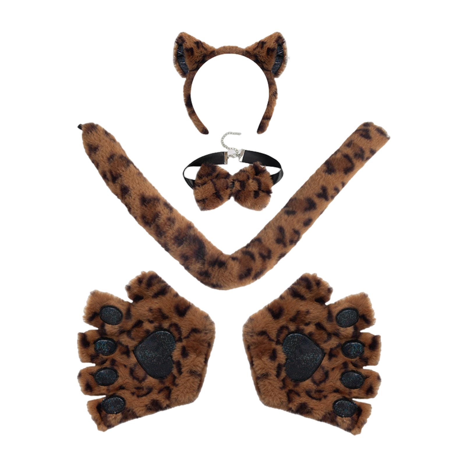 CARAT Plush Bow Tail Set Kawaii Cat Cosplay Set with Bow Tie Tail ...