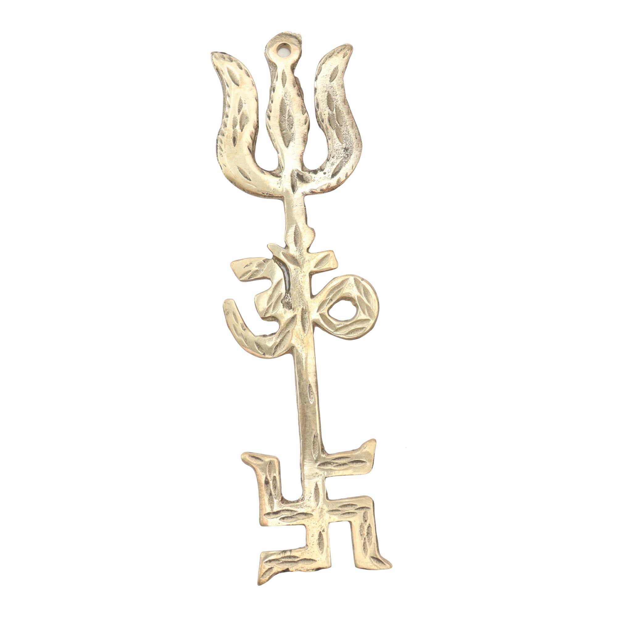 Om Swastik Trishul Car Hanging Brass Tri Shakti Yantra 50Gram | Daraz ...