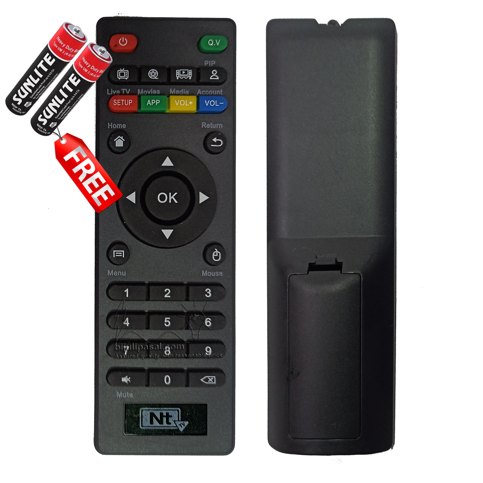 NT TV Remote For Nepal Telecom NT Fiber Net Set top Box NTTV Free 2 Pcs ...