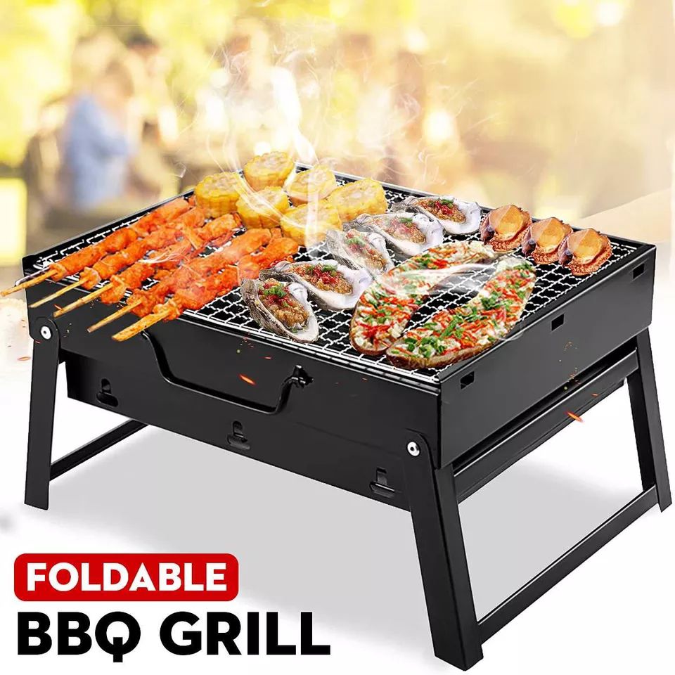 Chrome Plated Portable Outdoor Steel Collapsible Barbeque Grill BBQ BOS ...
