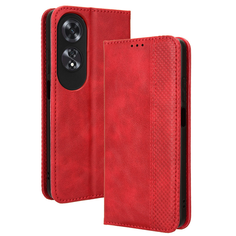 Vantime for OPPO A60 4G Vintage Wallet Case Flip Folio Card Slot Stand ...