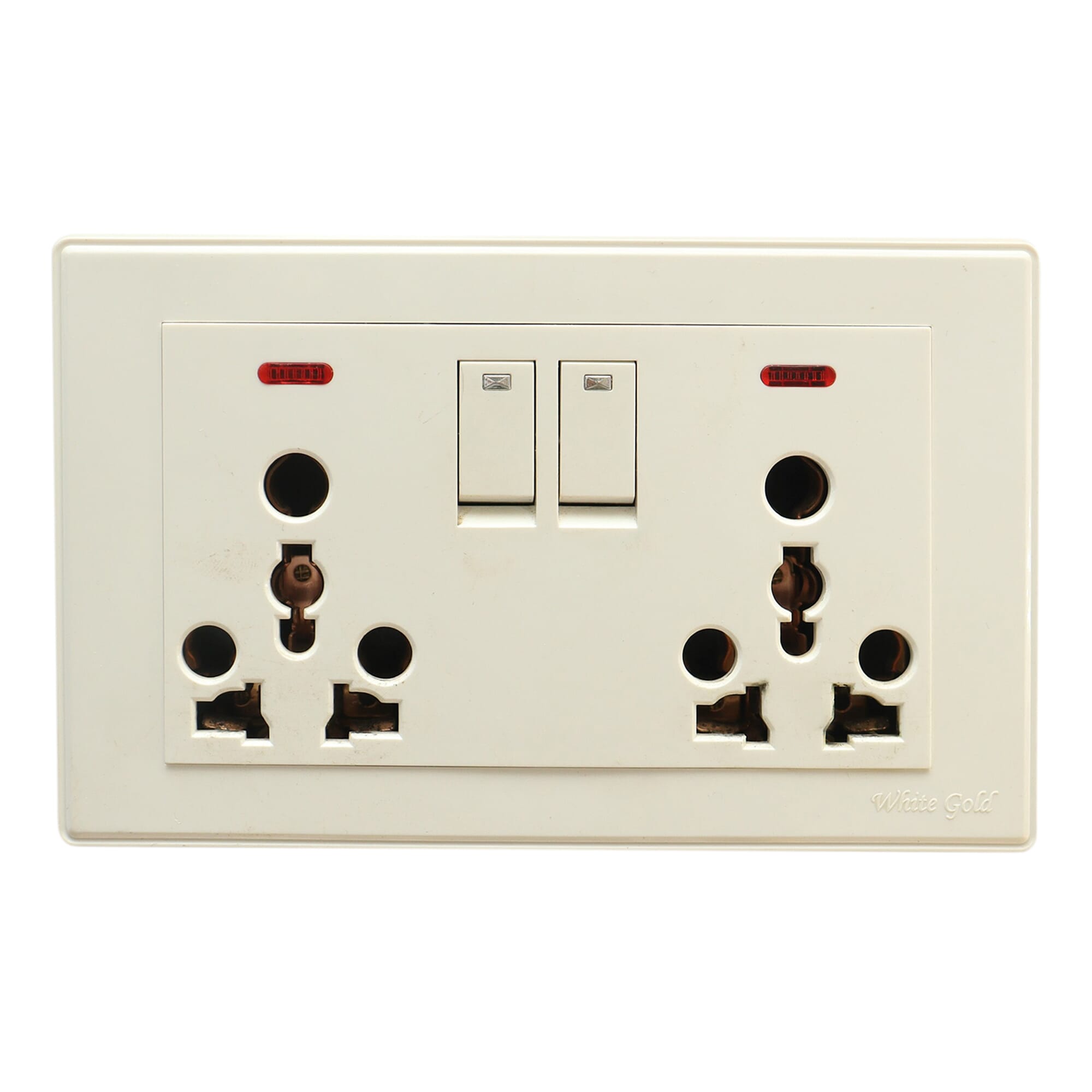 White Gold Double Power Socket | Daraz.com.np